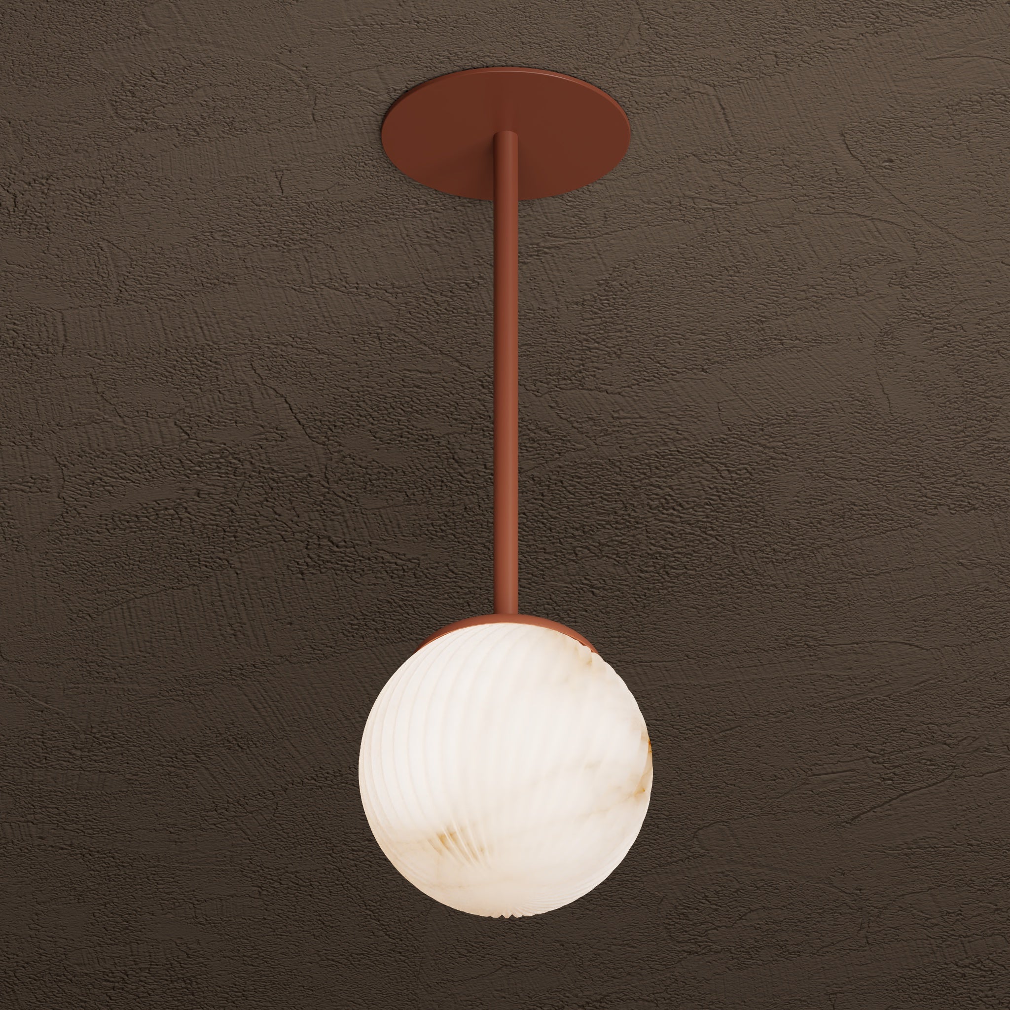 Sira Pendant, Single Light Alabaster Swirl Shade Pendant – Velora