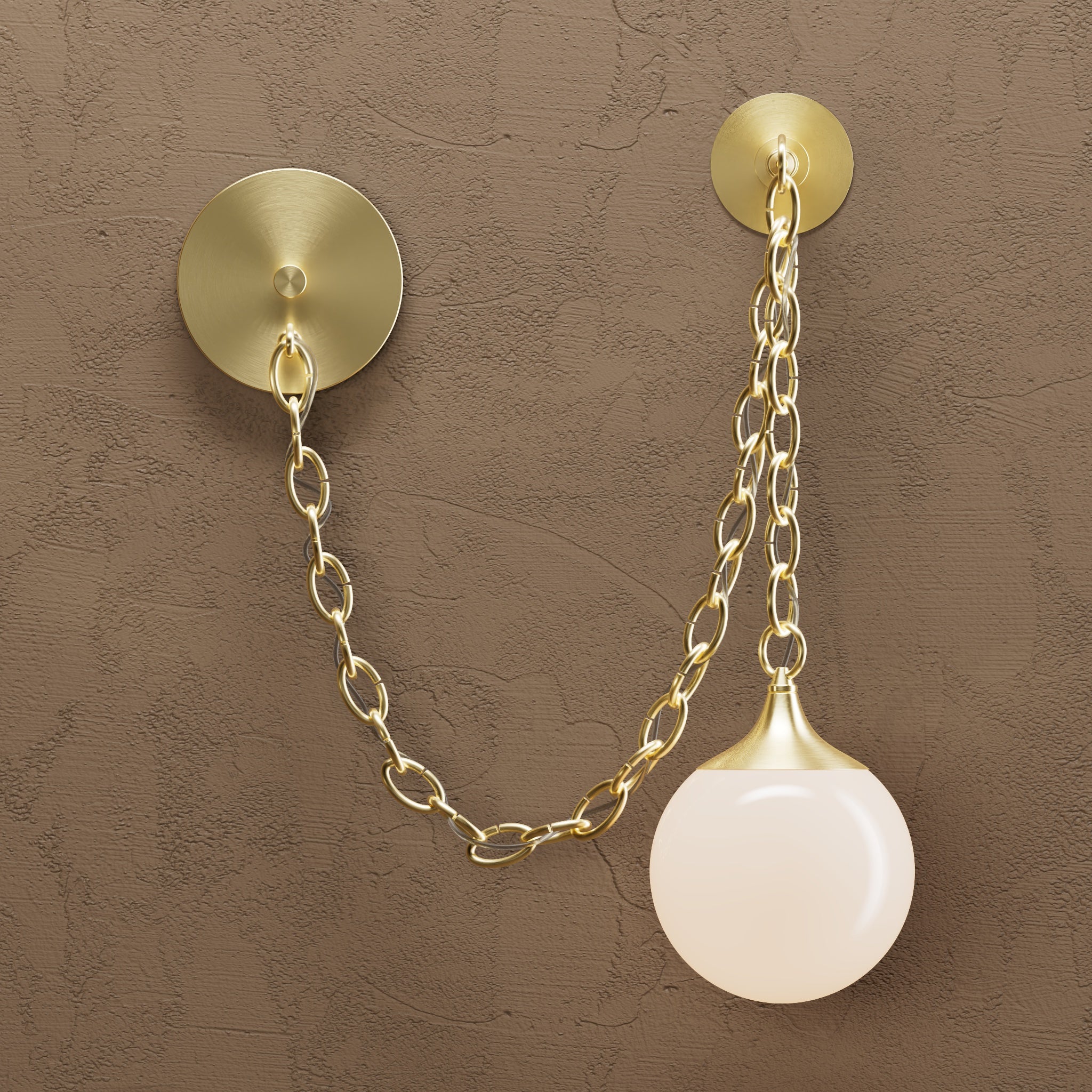 Sauer Single Light Glass Globe Swag Sconce, Handcrafted Mid Century ...