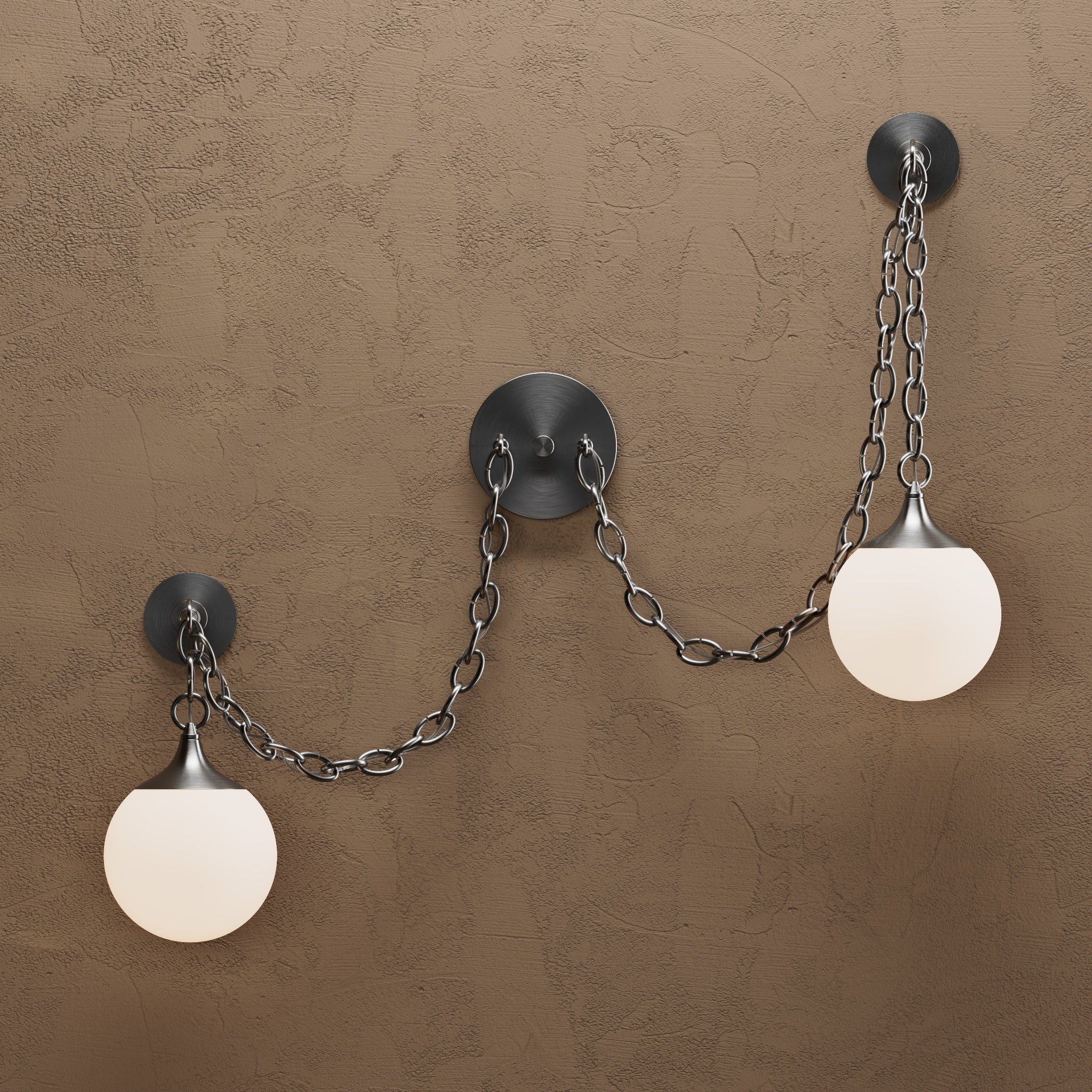 Sauer Two Light Glass Globe Swag Sconce, Handcrafted Mid Century Modern ...