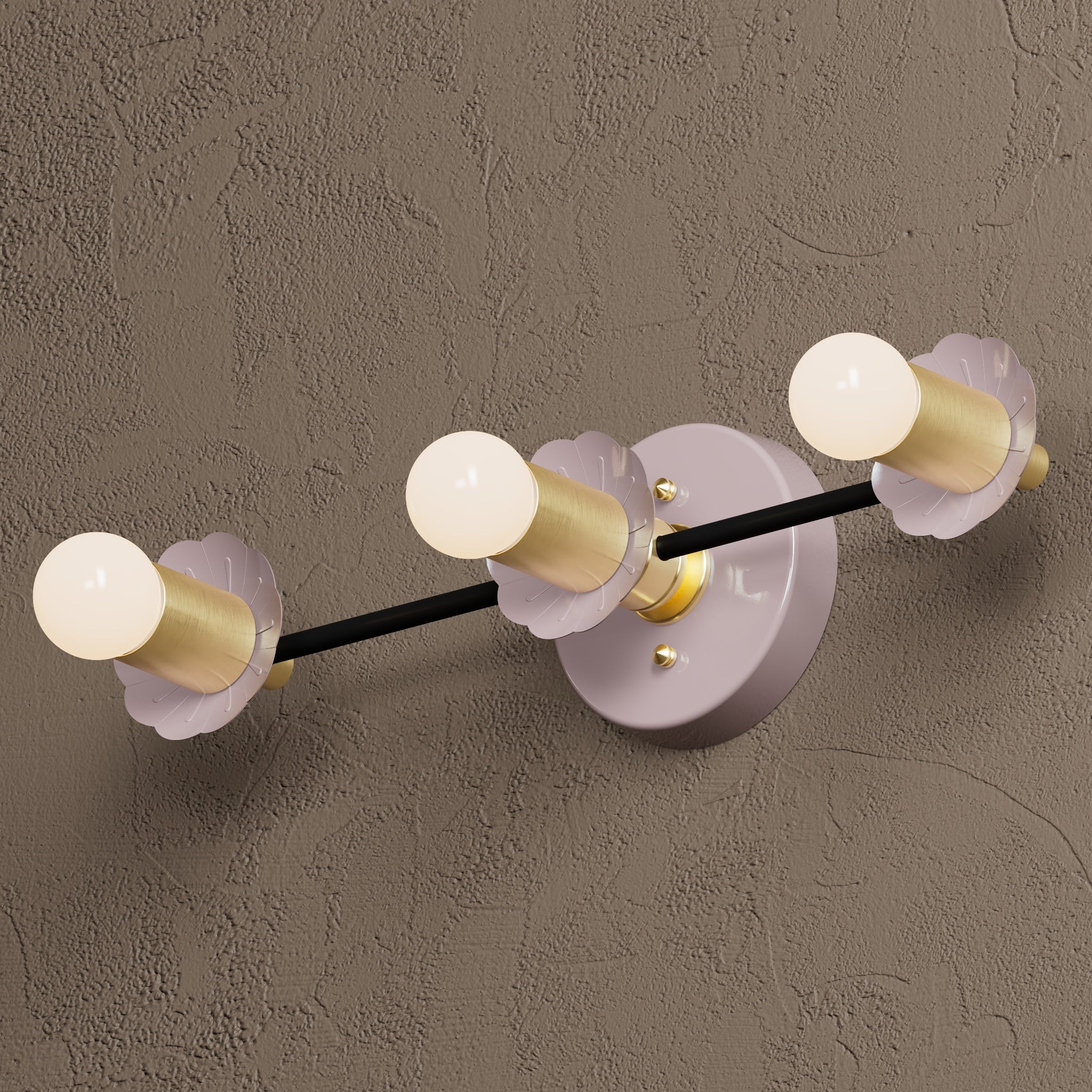 Walton Wall Vanity, Handcrafted Mid Century Modern Lighting Three Light ...