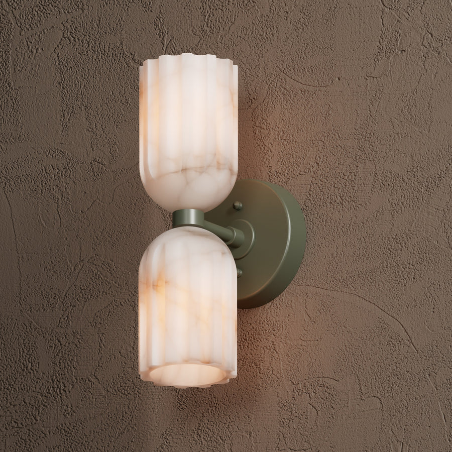 Tulum Alabaster Wall Sconce, Handcrafted Mid Century Modern Wall ...
