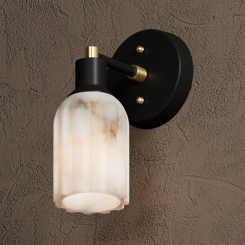 Tulum Alabaster Wall Sconce, Handcrafted Mid Century Modern Wall ...