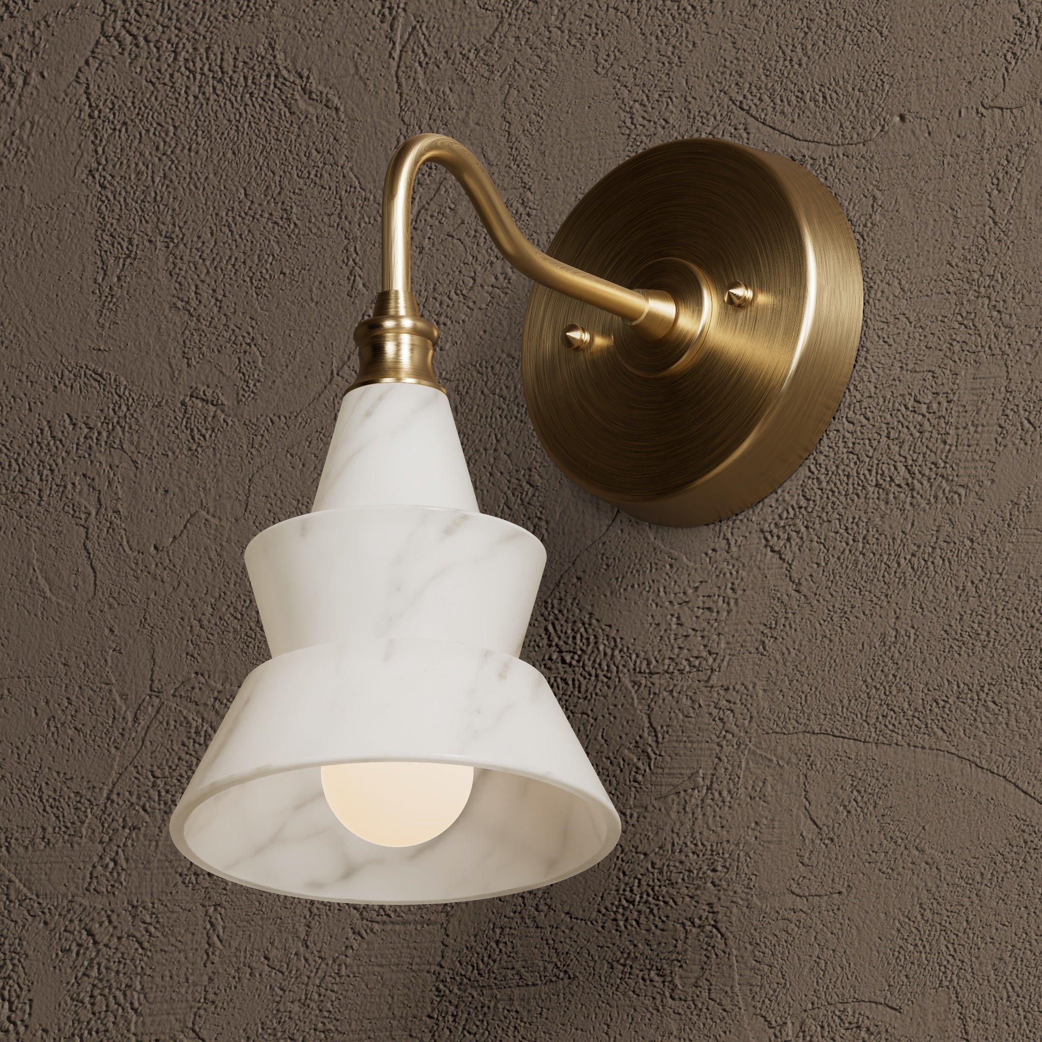Dunlavy Alabaster Wall Sconce, Handcrafted Mid Century Modern Wall ...