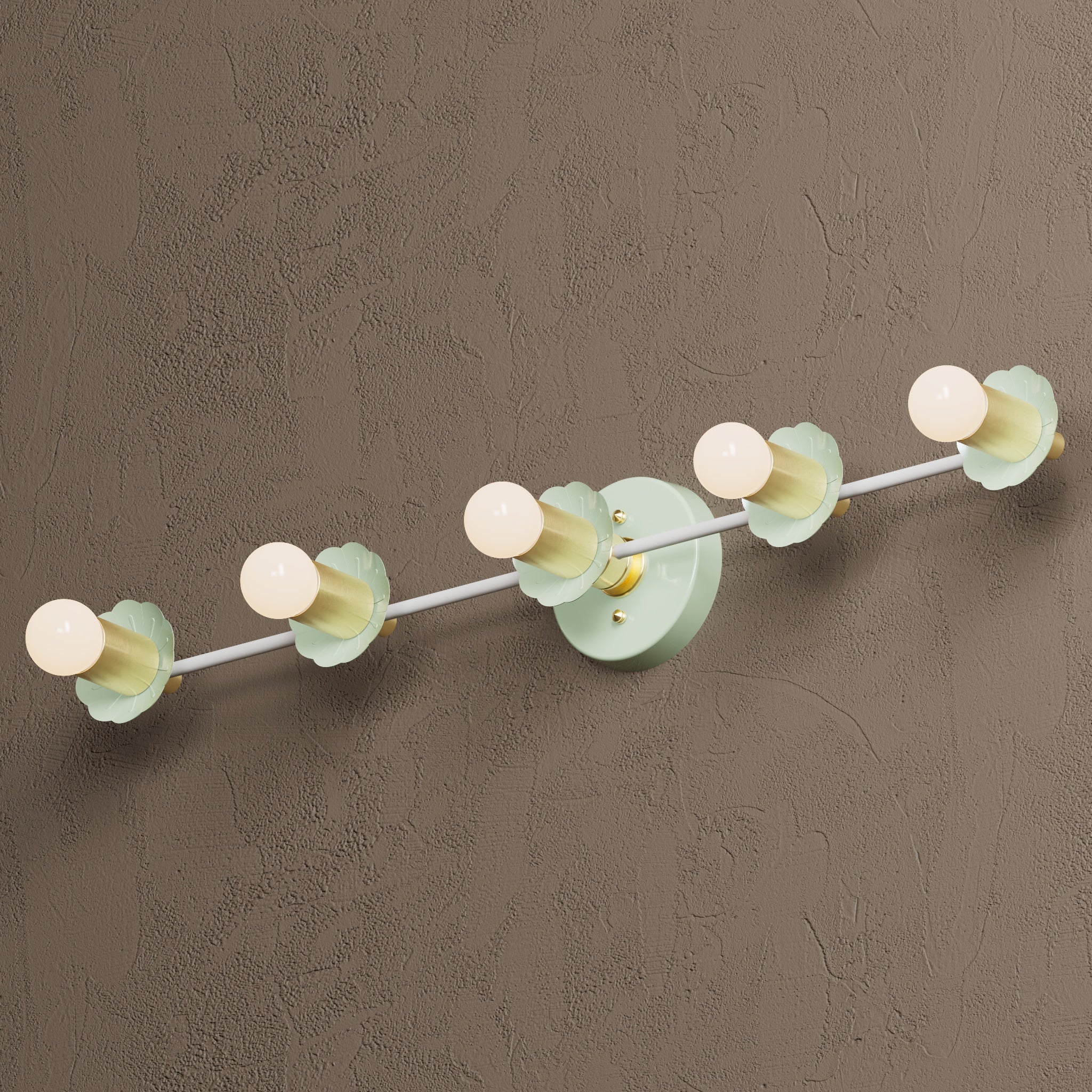 Myers Wall Vanity, Handcrafted Mid Century Modern Lighting Five Light ...