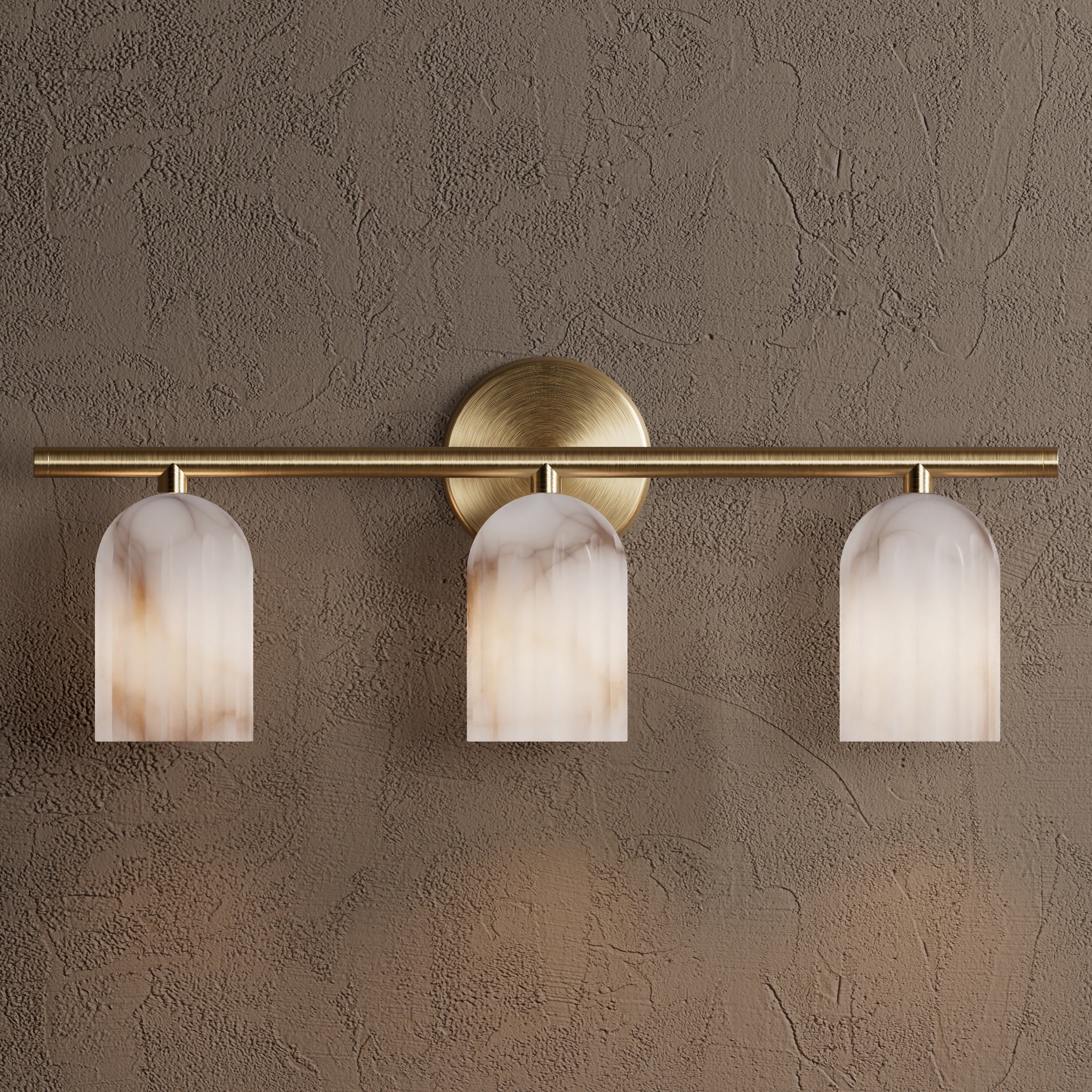 Althea Alabaster Vanity Wall Sconce, Handcrafted Mid Century Modern ...