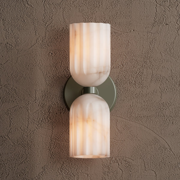 Tulum Alabaster Wall Sconce, Handcrafted Mid Century Modern Wall ...